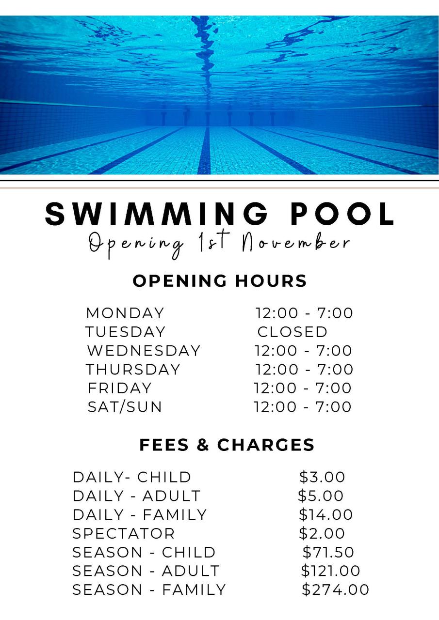 Swimming Pool » Shire of Williams