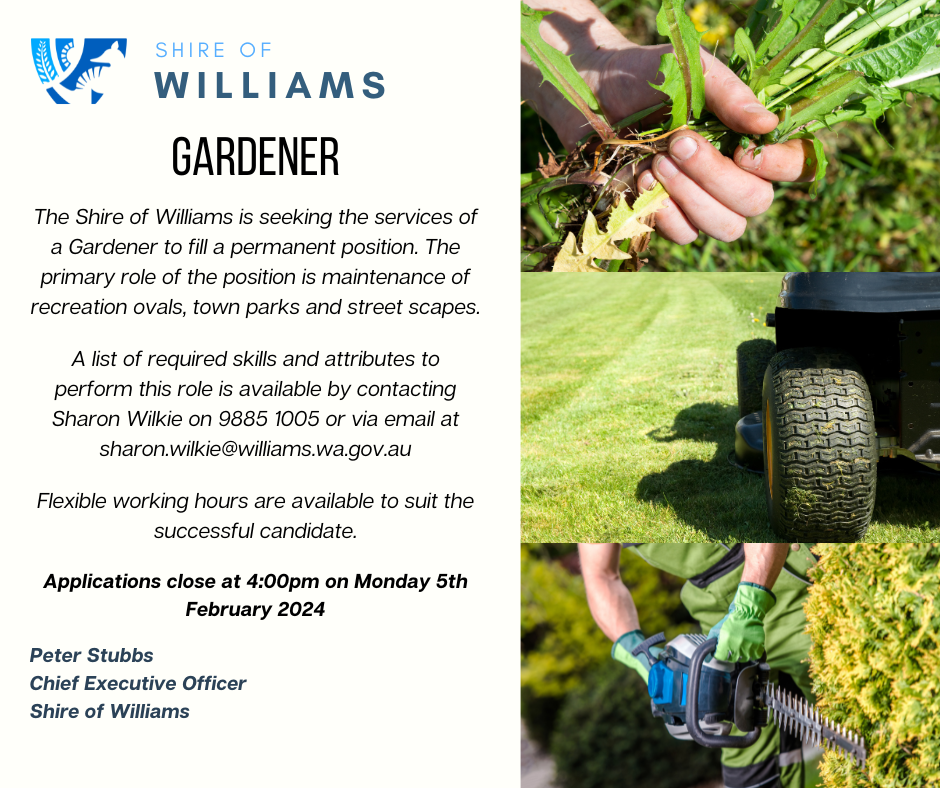 Employment » Shire of Williams